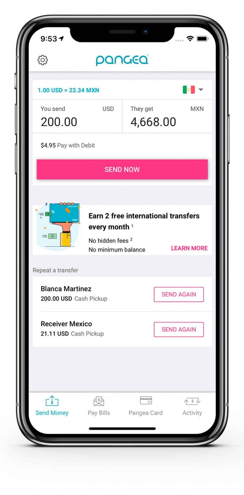 Send Money - Pangea