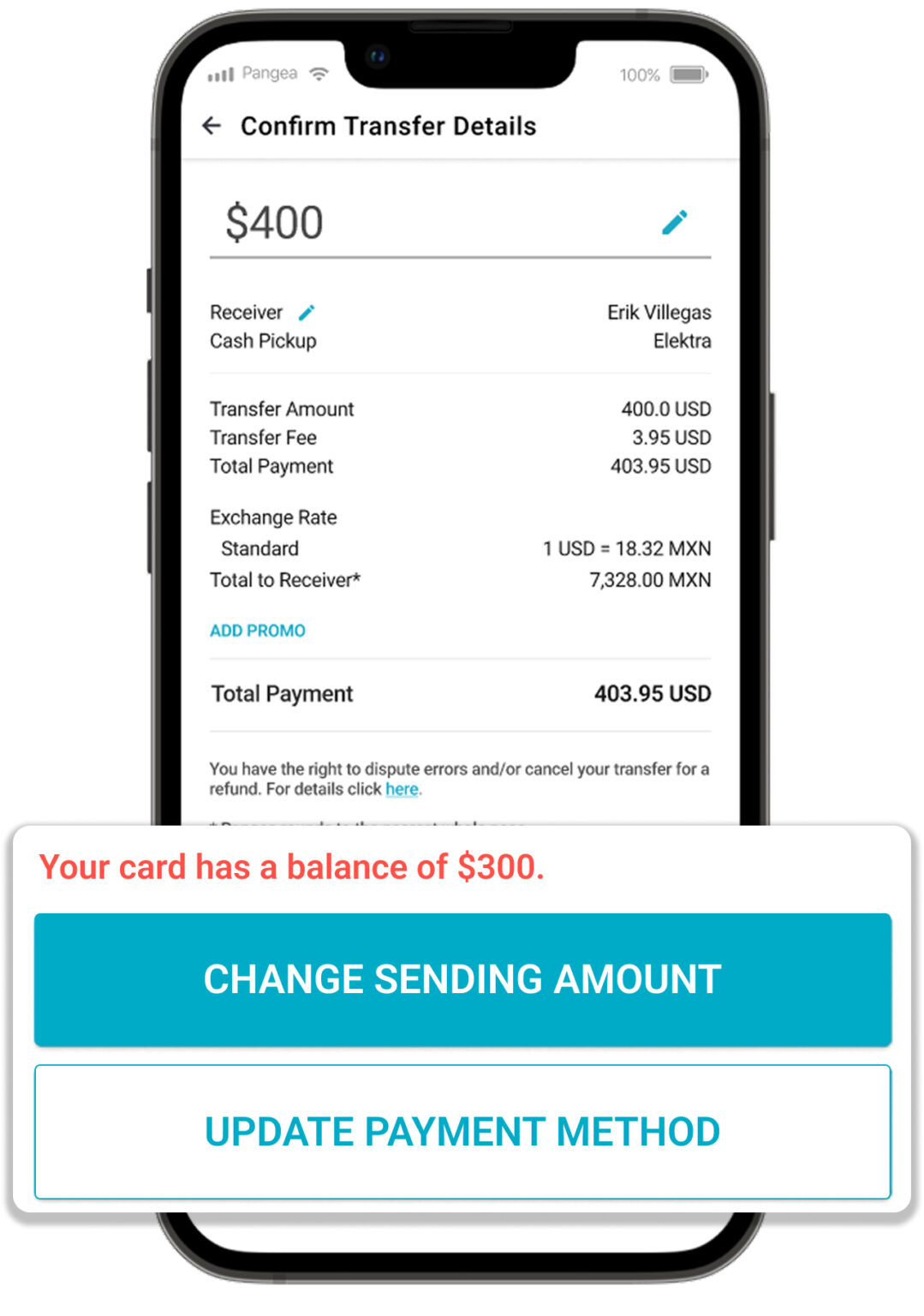 What Happens When Your Card Balance Is Lower Than Your Send Amount - Pangea